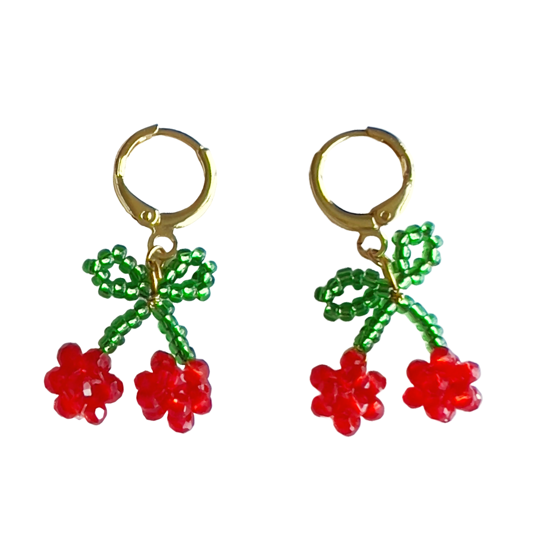 Cherry beaded earrings store
